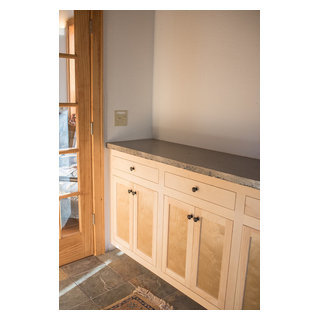 Entry storage unit with concrete counter top - Contemporary - Entry ...