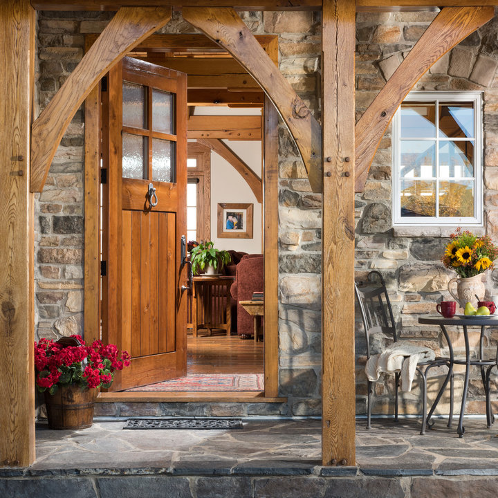 Timber Frame Covered Entry - Photos & Ideas | Houzz