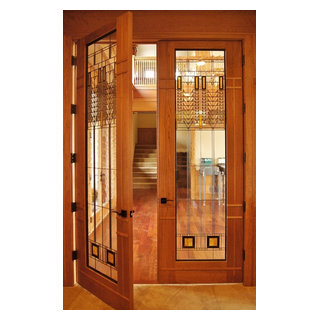 Frank LLoyd Wright inspired double door entryway - Entry - Denver - by ...