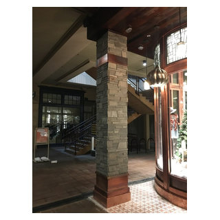 Ivory Ledge Real Stone Veneer Interior Columns - Eclectic - Entry ...