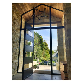 Jada Windows Inswing Entry Steel Door with Sidelites - Contemporary ...