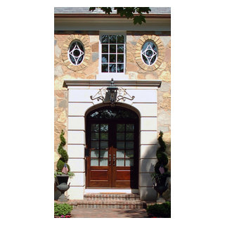 Limestone Entry with Decorative Windows - Traditional - Entry - Chicago ...