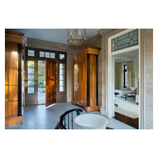 Limestone Entry Foyer and Mahogany Armoire closets - Traditional ...