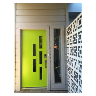 Mid century modern door with asymmetrical glass panel inserts - Retro ...