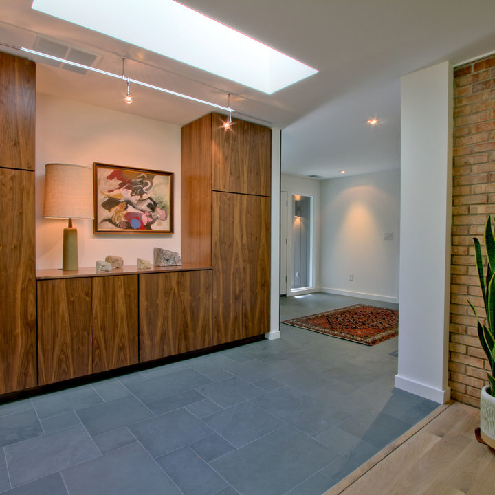 75 Mid-Century Modern Slate Floor Entryway Ideas You'll Love - December ...