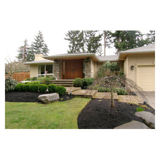 Mid-Century Rambler Exterior Entry Remodel - Midcentury - Entry ...