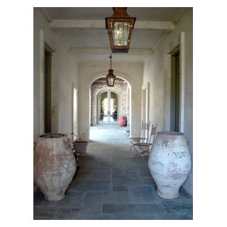 Open Air Entryway Hallway with Macedonia Detailing - Mediterranean ...