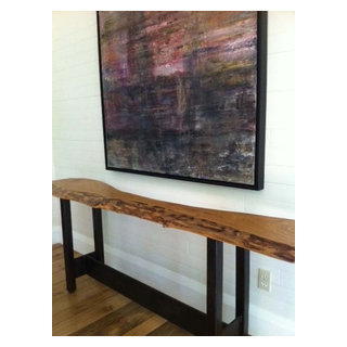 Reclaimed Catalpa Live Edge Slab Console Table - Contemporary - Entry ...