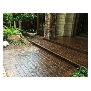 Restoring Stamped Concrete Bark Brown - Mediterranean - Entrance ...