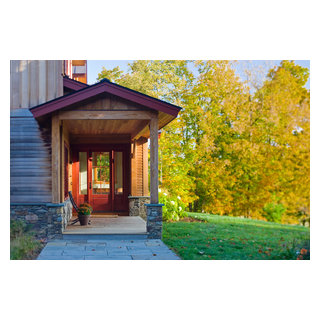 Rustic Timber Frame Home - Rustic - Entry - Burlington - by Peregrine ...
