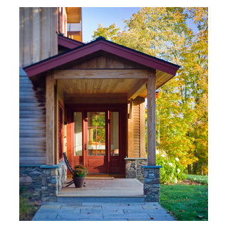 Rustic Timber Frame Home - Rustic - Entry - Burlington - by Peregrine ...