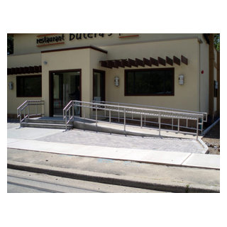 Satin Stainless Steel Ramp & Stair Rails - Craftsman - Entry - New York ...