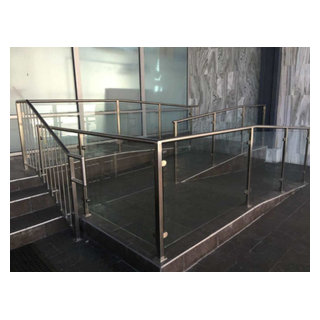 Satin Stainless Steel with Glass Railing on Ramp - Entry - New York ...