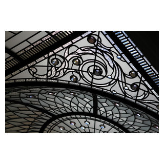 Stained and leaded glass dome skylight - Contemporary - Entry - Toronto ...