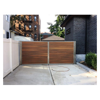 Stainless Steel Driveway Gates with Automatic Gate Opener - Modern ...