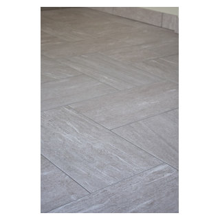 Tile Entry Way / Foyer/ Minimal Tile Design/ Herring Bone Tile Pattern ...