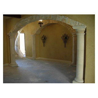 Tuscan Columns with Stone Arches - Mediterranean - Entry - Houston - by ...