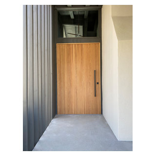 Vertical-slatted front door - Contemporary - Entry - Los Angeles - by ...