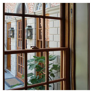 View through triple hung window - Traditional - Entry - New York - by ...