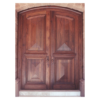Walnut Entry Doors with Pyramid Panels - Traditional - Entry - Phoenix ...