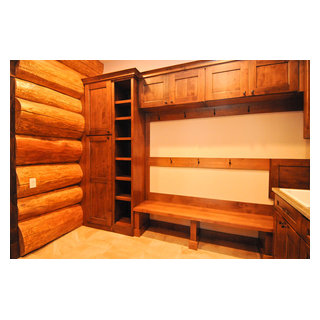 Western Red Cedar Ranch Style Log Home - Rustic - Entry - Denver - by ...