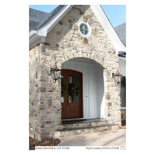 White Exterior Natural Stone Veneer - Modern - Entry - Atlanta - by ...