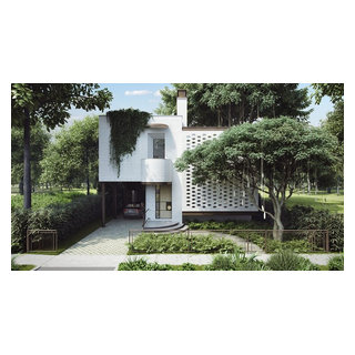 3D Exterior Renders of a Stylish House - Tropical - Exterior ...