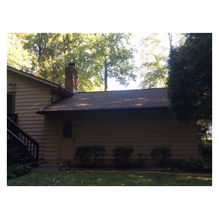 After Landmark Pro Heather Blend Royal Brown Gutters and Spouts Shur ...