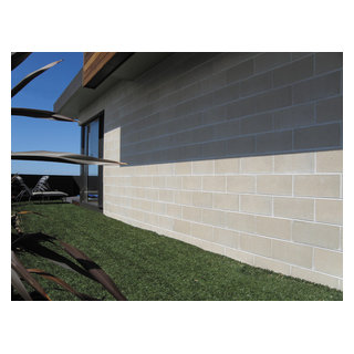 Austral Masonry Smooth Face Blocks in 'Riverstone' - Modern - Exterior ...
