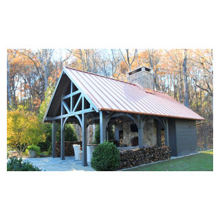 Baldcypress Timber Frame Pavilion with Stunning Copper Roof in Alabama ...