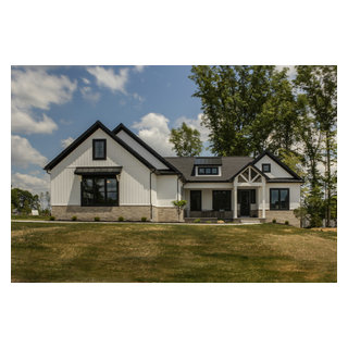 Black and White Modern Farmhouse Ranch - Modern - Exterior - Cleveland ...