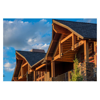 Brasada Ranch home truss details and soffit details - Rustic - Exterior ...