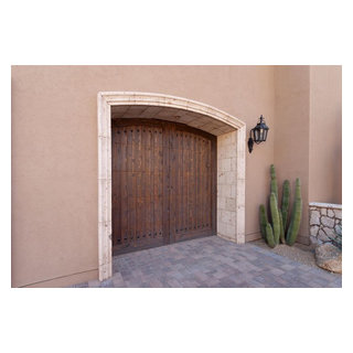Cantera Stone Garage Surround - Traditional - Exterior - Phoenix - by ...