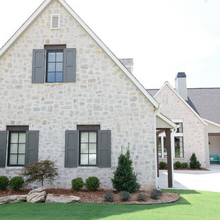 75 Most Popular White House Exterior with Stone Cladding Design Ideas ...