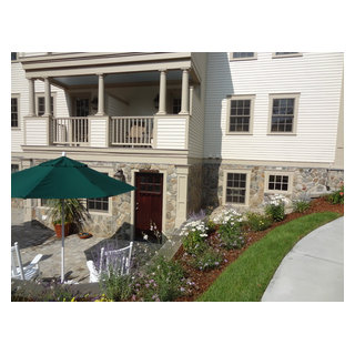 Cape Cod Inn with New England Stone Cladding, Retaining Walls, and ...
