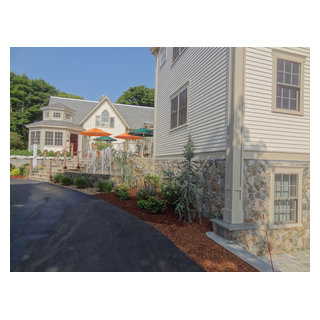 Cape Cod Inn with New England Stone Cladding, Retaining Walls, and ...