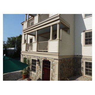 Cape Cod Inn with New England Stone Cladding, Retaining Walls, and ...