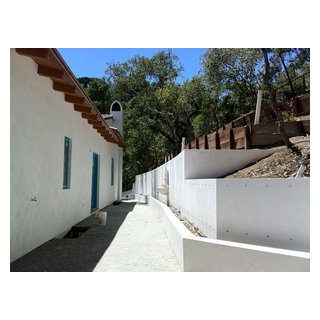 Cobblestone patio of a Spanish Colonial - Mediterranean - House ...