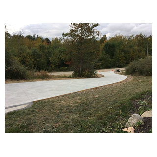 Concrete Driveway with Swirl Finish - Traditional - House Exterior ...
