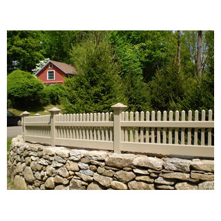 Connecticut Picket Fence on Stonewall - Traditional - Landscape - New ...