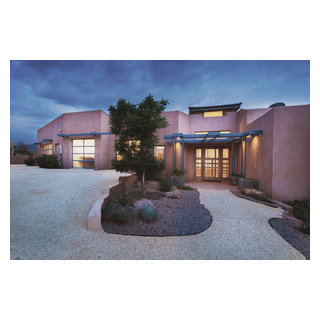 Contemporary Oasis - front exterior and entrance - Southwestern ...
