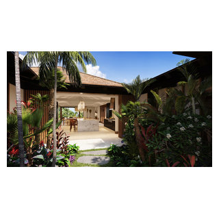 Courtyard Entry - Beach Style - Exterior - Hawaii - by Pu'uwai Design ...