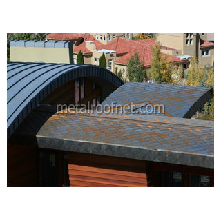 Curved Standing Seam Panel & Diamond Shingle Mix - Модернизм - Фасад ...