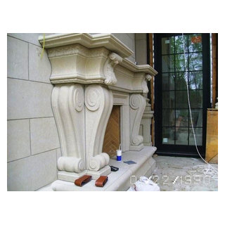 Custom Cut Lueders Limestone Carvings - Mezger - Rustic - Exterior ...