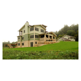 Custom Home with Lookout Tower & Detached Garage/Studio - Craftsman ...