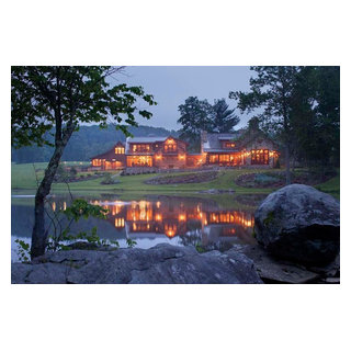 Custom Log Home with Stone - Rustic - Exterior - Other - by StoneMill ...