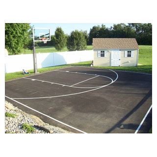 Driveway Basketball Court & Hoop - Contemporary - Exterior - New York ...