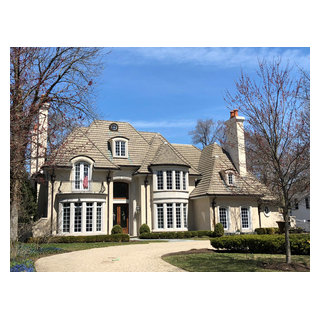 dryvit finish replaced with stucco and limestone in Hinsdale ...