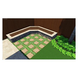 Edible garden with Concrete Grass Pavers - Contemporary - House ...