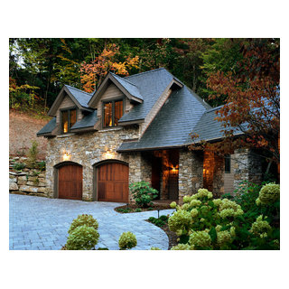 European stone and slate Mountain Home - Traditional - Exterior ...